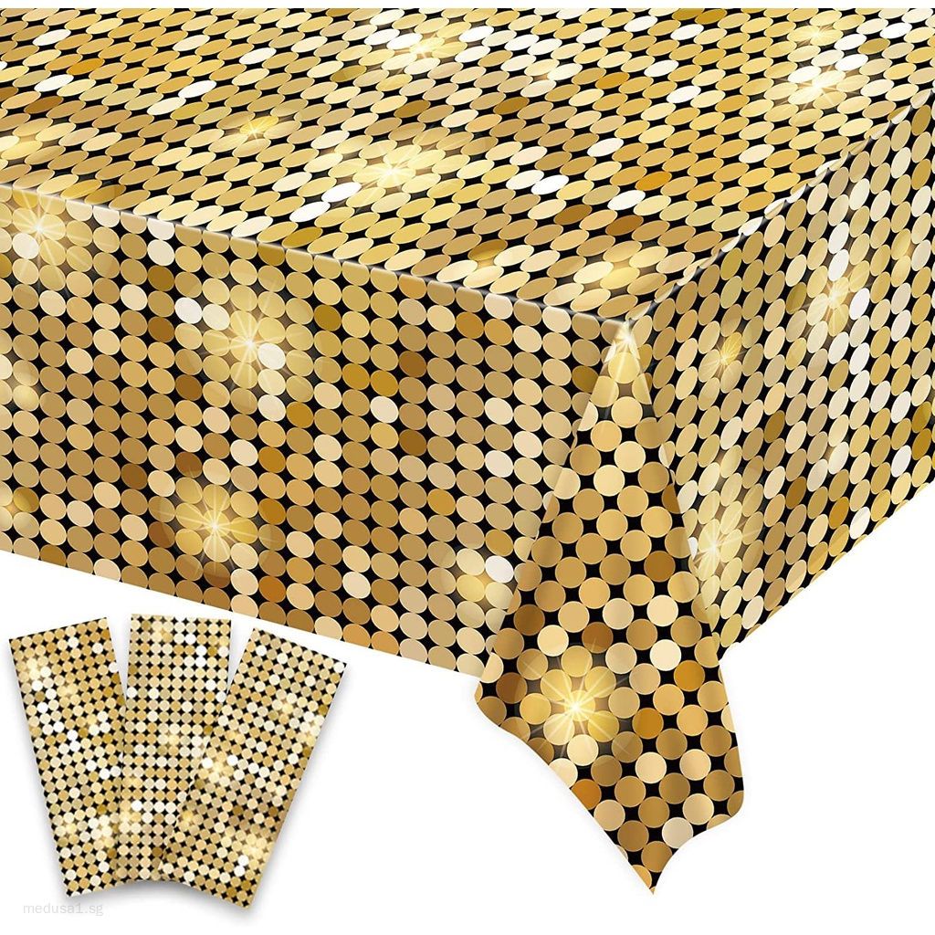 Disco Theme Disposable Tablecloth Waterproof Table Cover 80s 90s Retro ...
