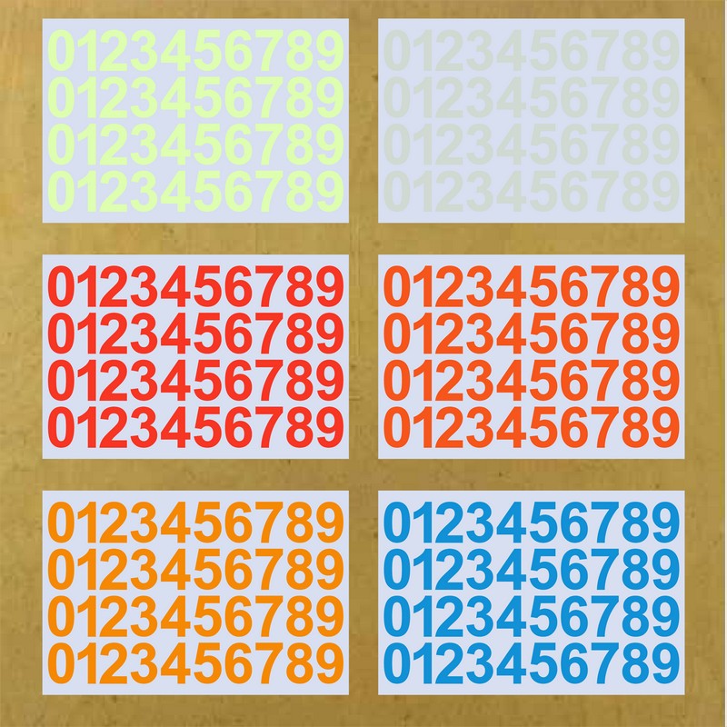 Glow in the Dark Number Stickers Car Parking Plate Phone Numbers ...