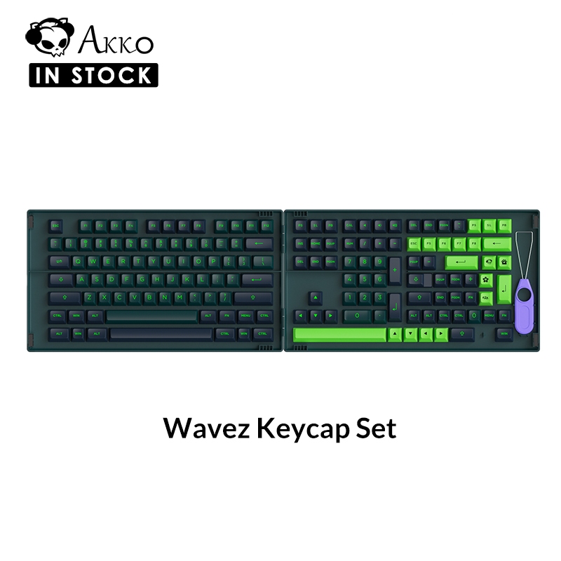 Akko Wavez 226-Key ASA Profile PBT Double-Shot Full Keycap Set for ...