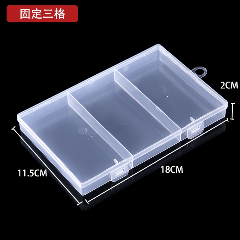 Three Compartment transparent Plastic Empty Box Component Fishing Gear ...