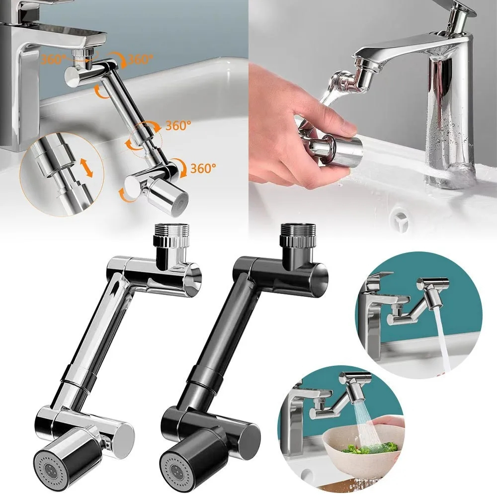 Retractable Universal 1440 °Swivel Robotic Arm Swivel Extension Faucet ...