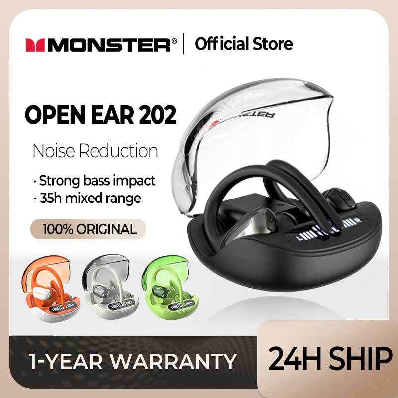 Monster Open Ear 202 Bone Conduction 5.3 Bluetooth wireless headphones ...