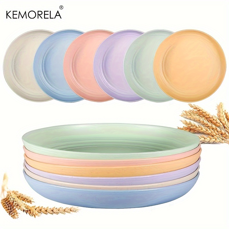 KEMORELA Wheat Straw Disc Household Plastic Fruit Dish Fiber Dishes ...