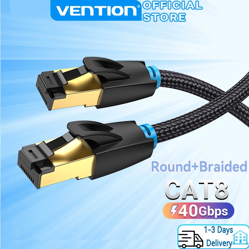 Vention CAT8 Ethernet Cable Cotton Braided SFTP Lan Cable RJ45 High ...