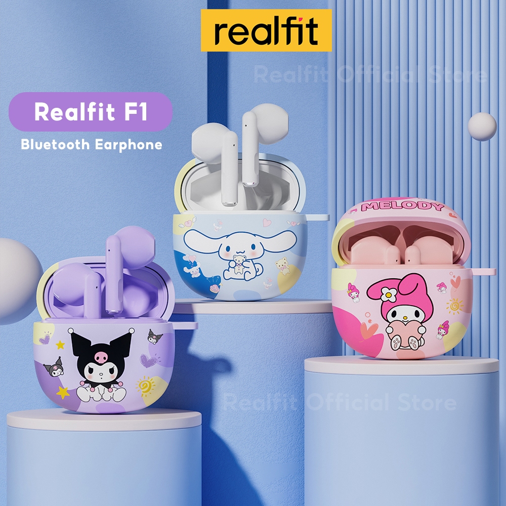 Realfit F1 Wireless Earbuds TWS Bluetooth 5.3 with Colorfull Cute Case ...