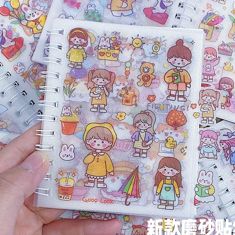 Kawaii Frosted Handbook Stickers Cartoon DIY Decorative Material ...