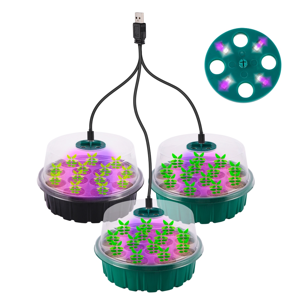 LED Plants Growing Light Germination Box Seed Starter Seedling Tray ...