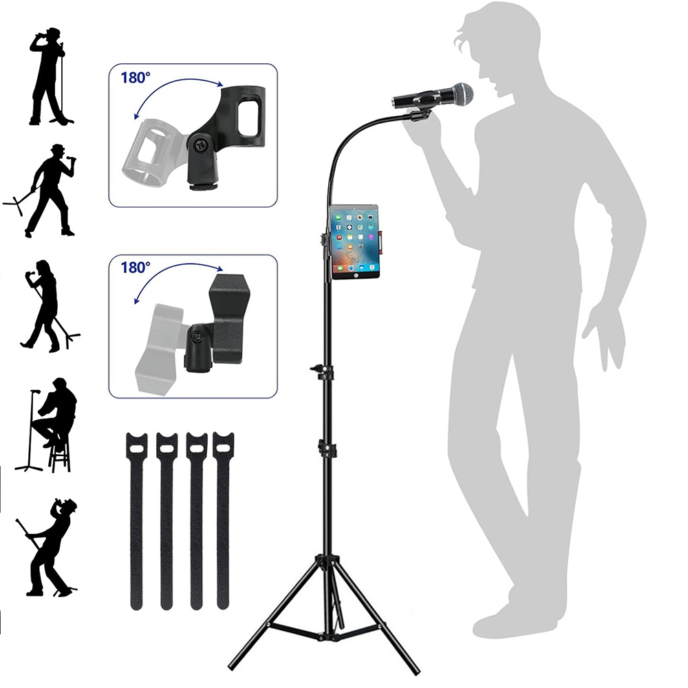 Microphone Stand for Singing,Microphone Stand Portable Mic Stand with ...