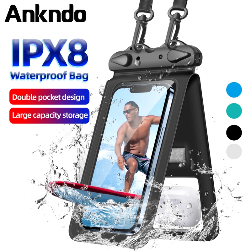 Waterproof Phone Pouch Bag Dry Bag Double Hook Swimming Bag Underwater ...
