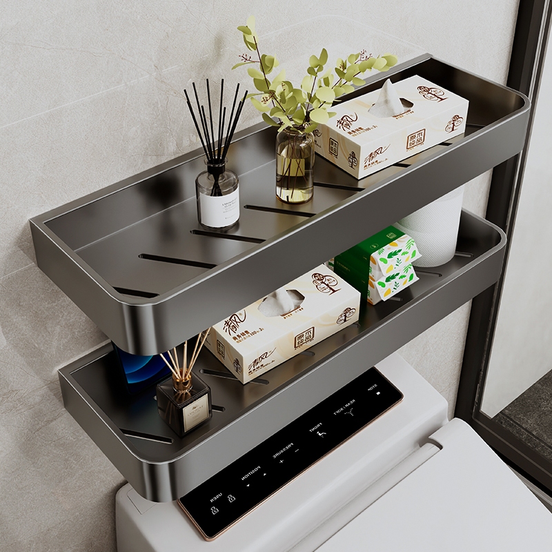 YUN JIE YA Freely Detachable Version Bathroom Shelf Grey Bathroom Towel ...
