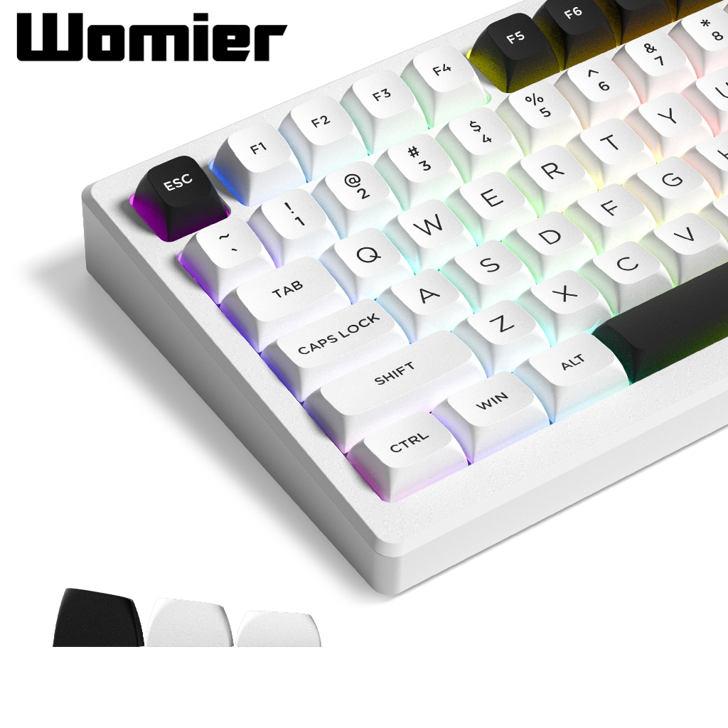 WOMIER 189 Keys BOW White Black ISA Profile PBT Keycaps Custom ...