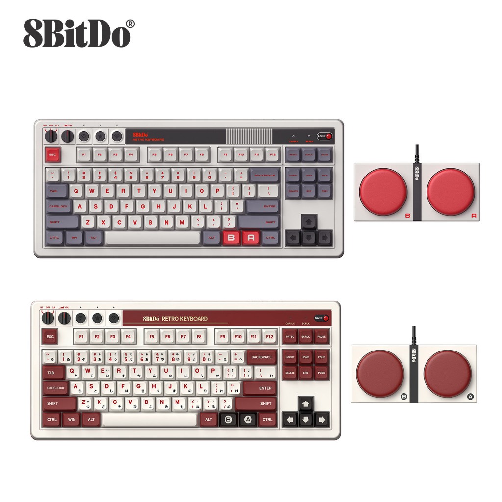 8BitDo Retro Mechanical Keyboard, BT/2.4G/USB-C Hot Swappable Gaming ...