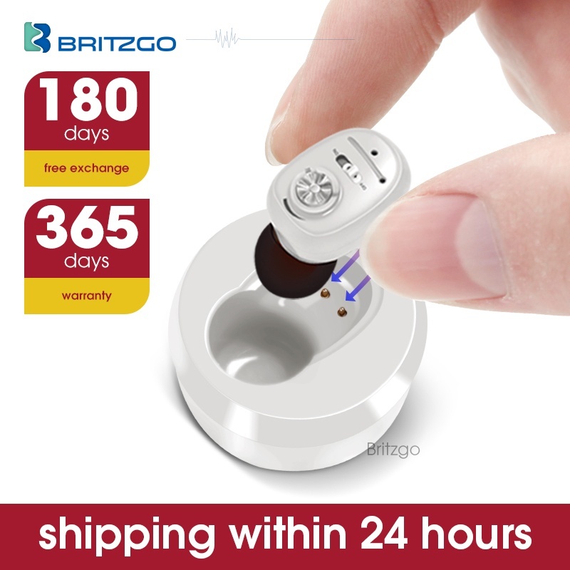 BRITZGO Hearing Aid Mini Rechargeable Digital Hearing Amplifier ...