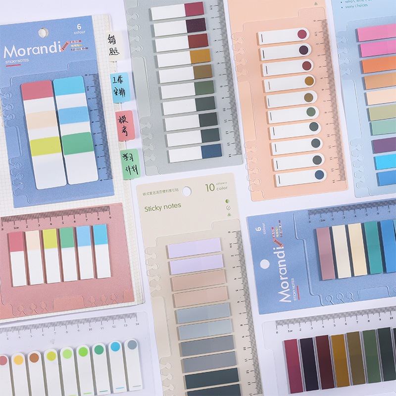 Retro Morandi Color Index Sticky Notes Loose-Leaf 200Pcs Colorful Memo ...