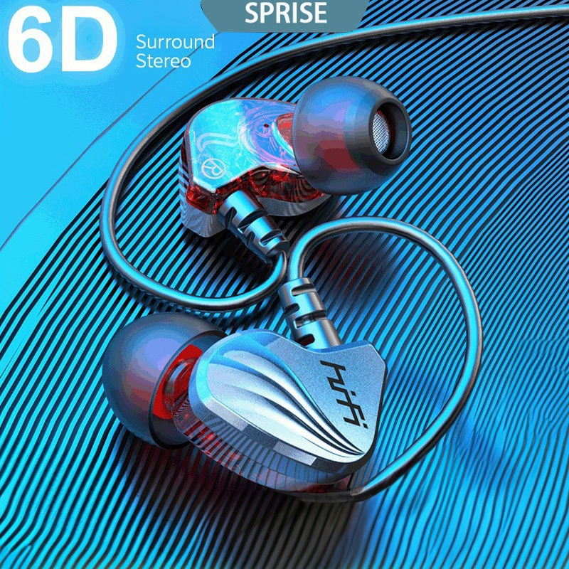 SPRISE HiFi Dual Drive 6D Stereo Earphones With Mic Wired Headset ...