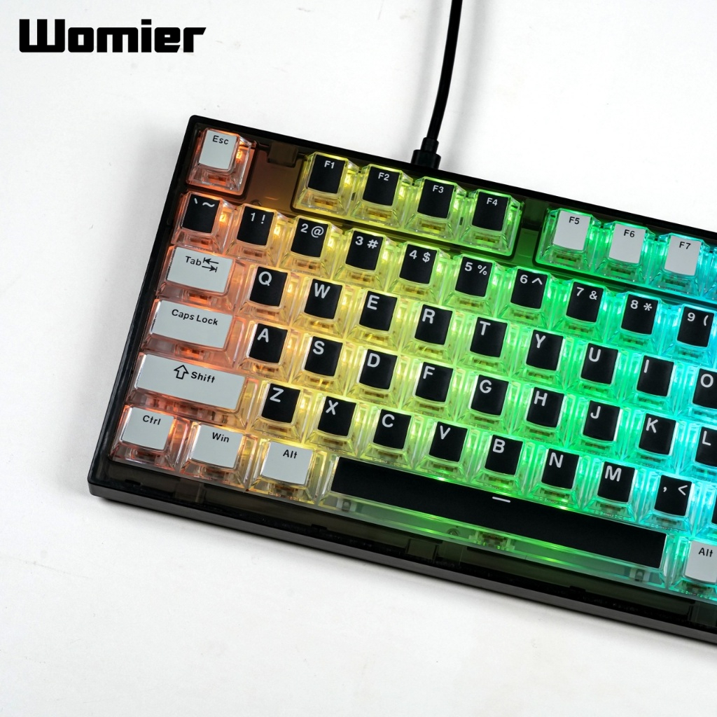WOMIER Water Cube 128 Keys Personalized Keycaps Translucent PBT Key Cap ...