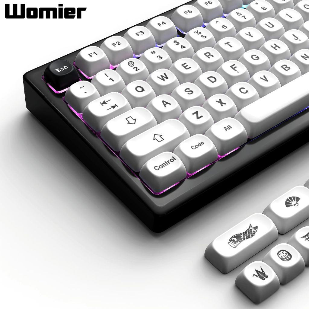 WOMIER 142 Keys MOA Profile Dye-Sub PBT Keycap Set Customized Gaming ...