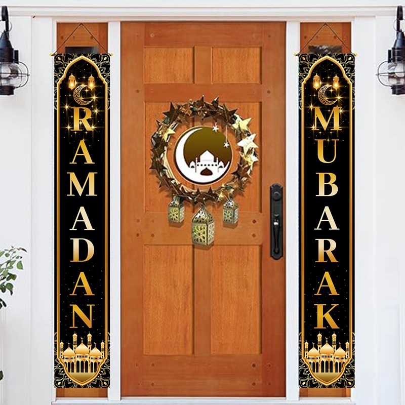 180*30CM Ramadan MUBARAK Door Curtain Flag Hanging Sign Eid Mubarak ...