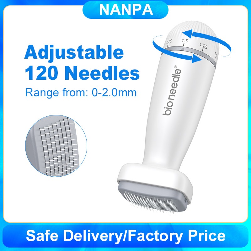 New Adjustable Bio 120Pin Derma Stamp 0-2.0mm Micro Needle Tattoo ...