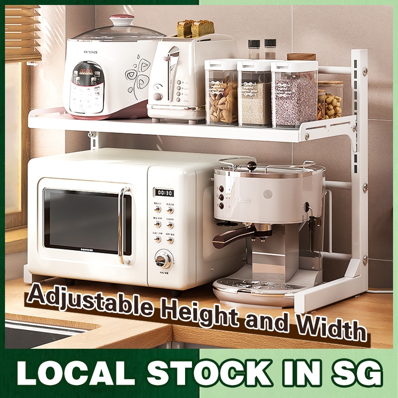 Kitchen Microwave Rack Adjustable Length and Height Oven Rack Bowl ...