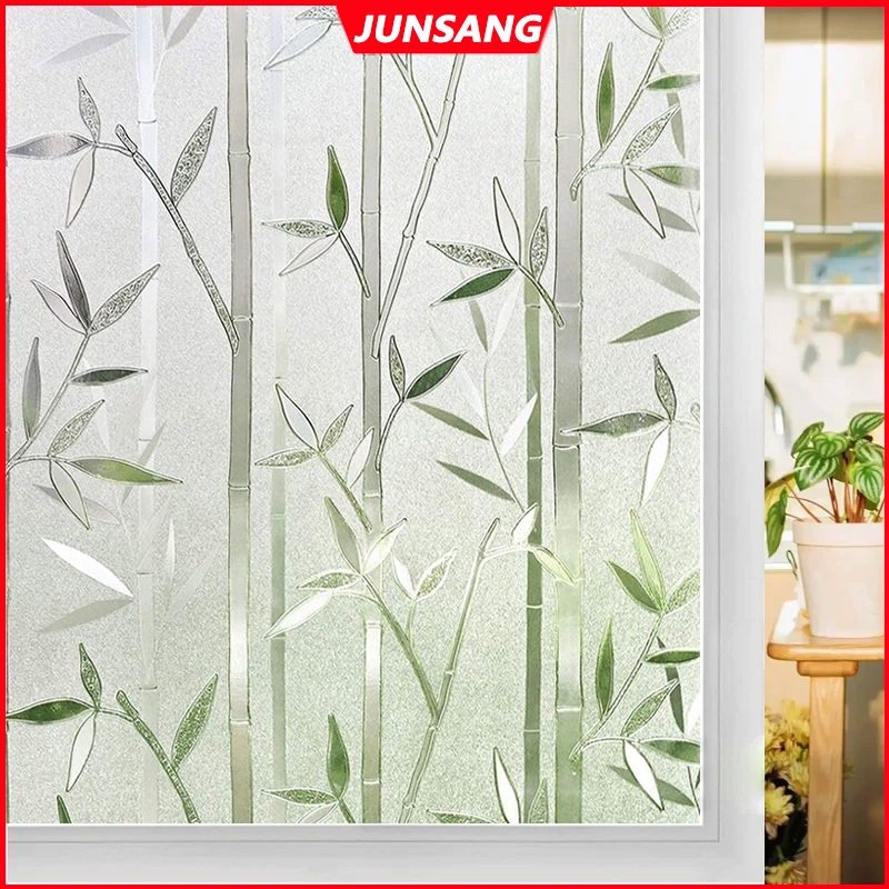 90cm Window Film Sticker Privacy, Bamboo Decorative Glass Door Film ...
