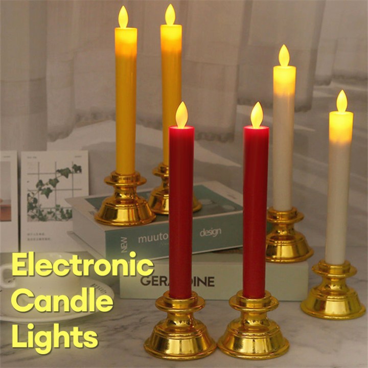 【24H Delivery】2PCS LED Electric Candles Light Prayer Candle Lights Wick ...