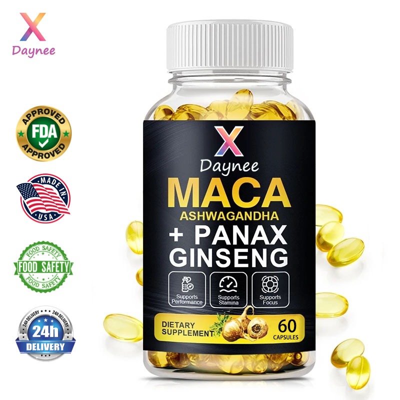 Daynee Maca Root Capsules With Ashwagandha & Korean Panax Ginseng For ...