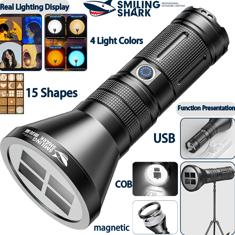 Smiling Shark SD5208 Photography Torchlight Photo Light Flashlight 4 ...