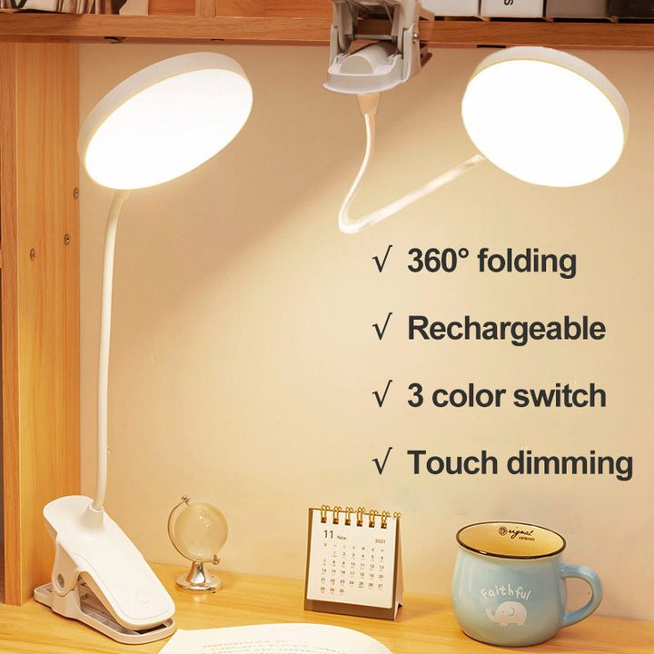 【24H Delivery】360° Flexible LED Light with Clamp Adjustable Reading ...