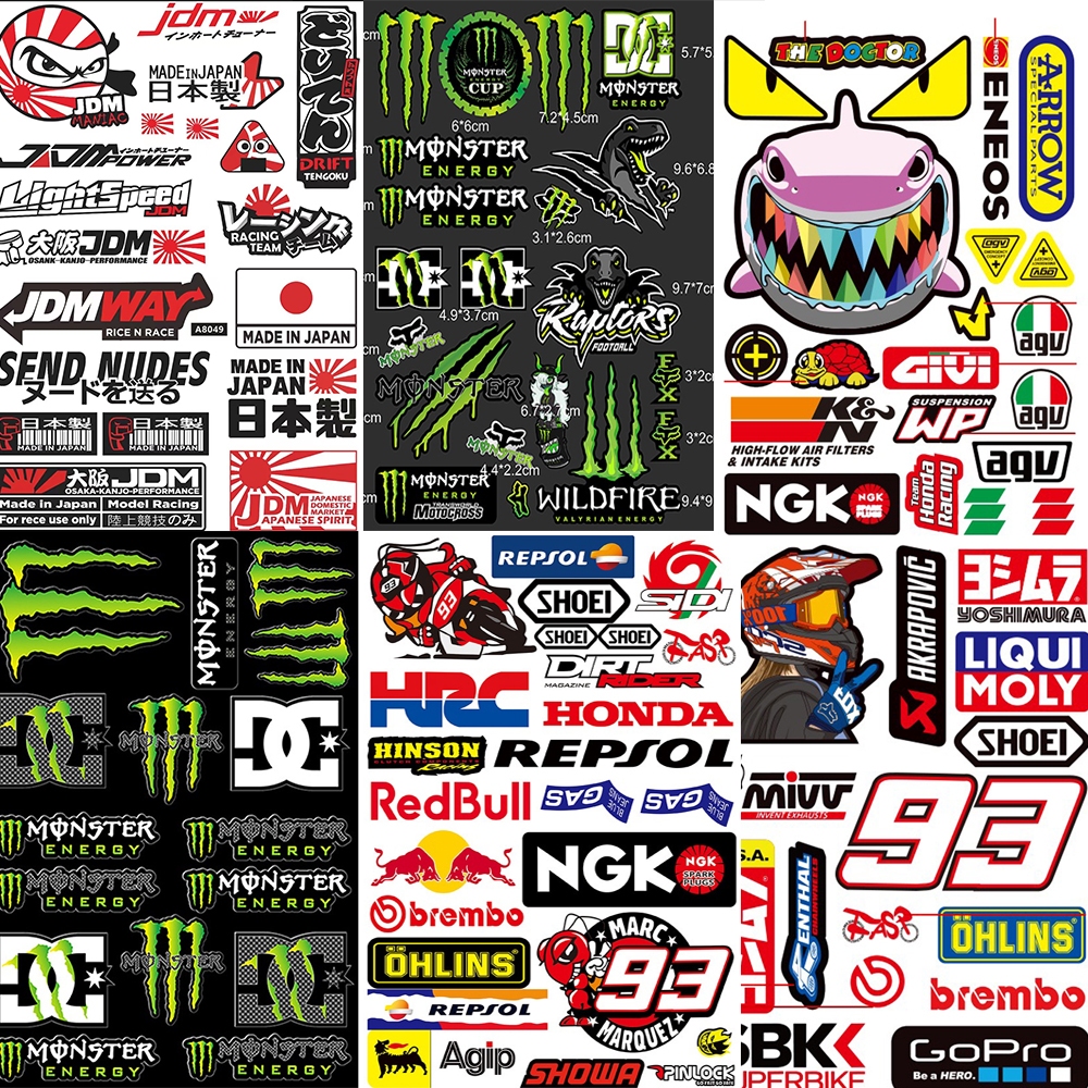 1 Set Reflective Motorcycle Side Strip Bike Helmet Sticker Car Vinyl ...
