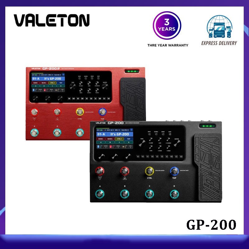 Valeton GP-200 Multi Effects Pedal with for Acoustic, Guitar, Bass ...
