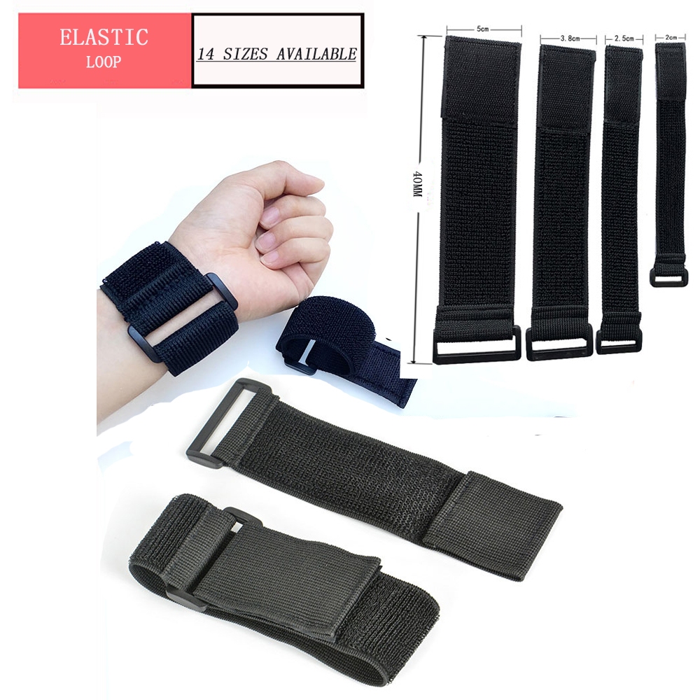 Nylon Elastic Velcro Buckle Strap Organiser Self-adhesive Reusable Band ...
