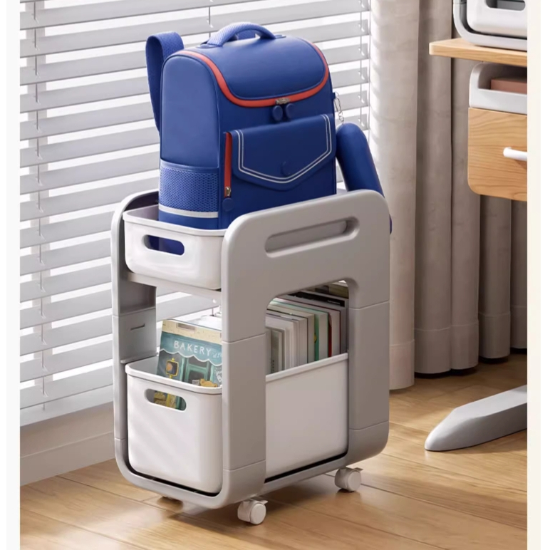 Small Trolley Shelf Office Layered Storage Cabinet Students Put ...