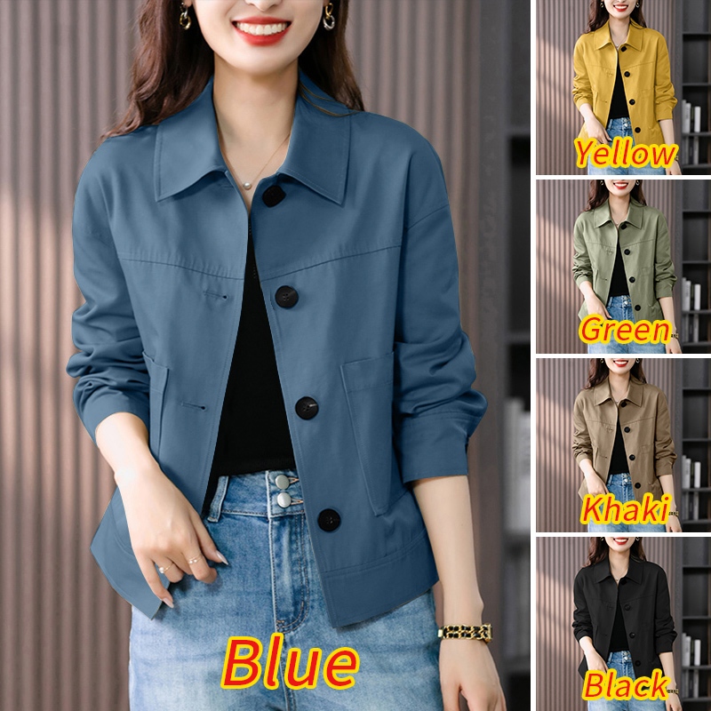 ZANZEA Women Korean Daily Long Sleeve Lapel Button Down Front Jackets ...