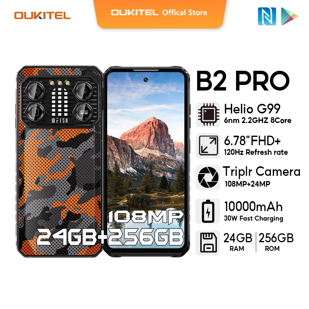OUKITEL IIIF150 B2 PRO 24GB 256GB 2K 120Hz 6.8'' Screen Helio G99 108MP ...