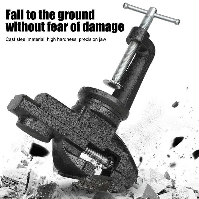 Table Bench Vise Heavy Duty Mechanic Clamp-on Table Vise 360 Degree ...