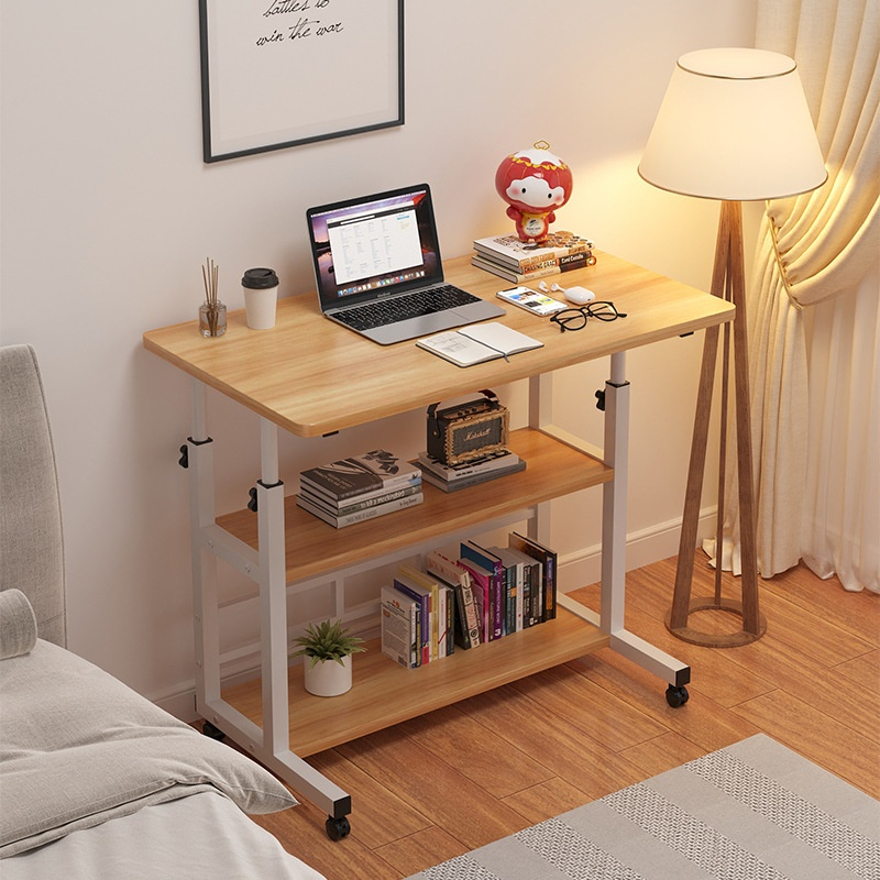 Height-Adjustable Study Table with Wheels - 60cm/80cm Options, Perfect ...