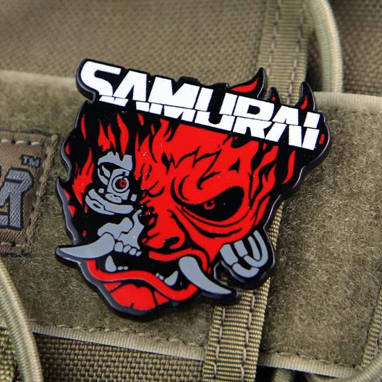 Samurai cyberpunk 2077 Skull Metal Morale Seal 3D Velcro Patch /Badges/armband/Emblem Decorative ...