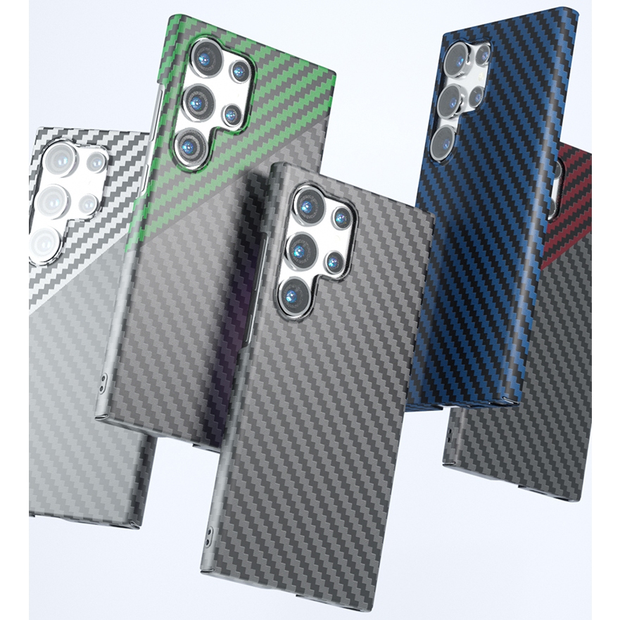 Ultra Thin Carbon Fiber Texture PC Phone Case For Samsung Galaxy S24 S24Plus S24Ultra Protection ...