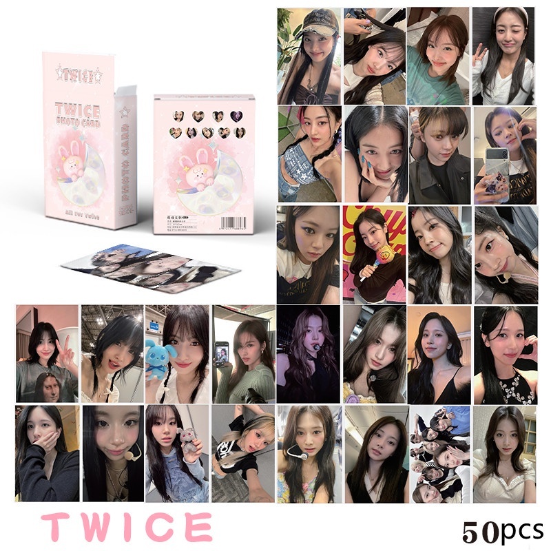 50-55pcs/box TWICE Album Photocards Hare Hare Hologram Laser Cards Nayeon Jeongyeon Momo Sana ...