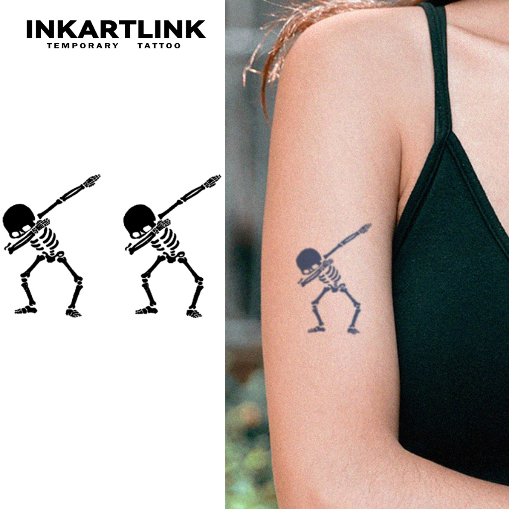Little skeleton man temporary tattoo stickers, waterproof long-lasting ...