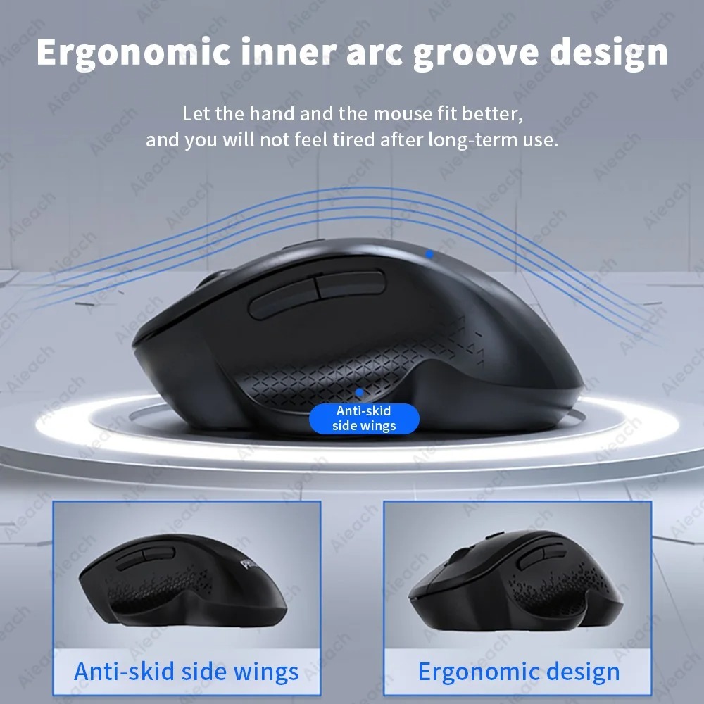 Rechargeable Ergonomic Bluetooth Mouse Gaming 1600 DPI Dual Mode ...