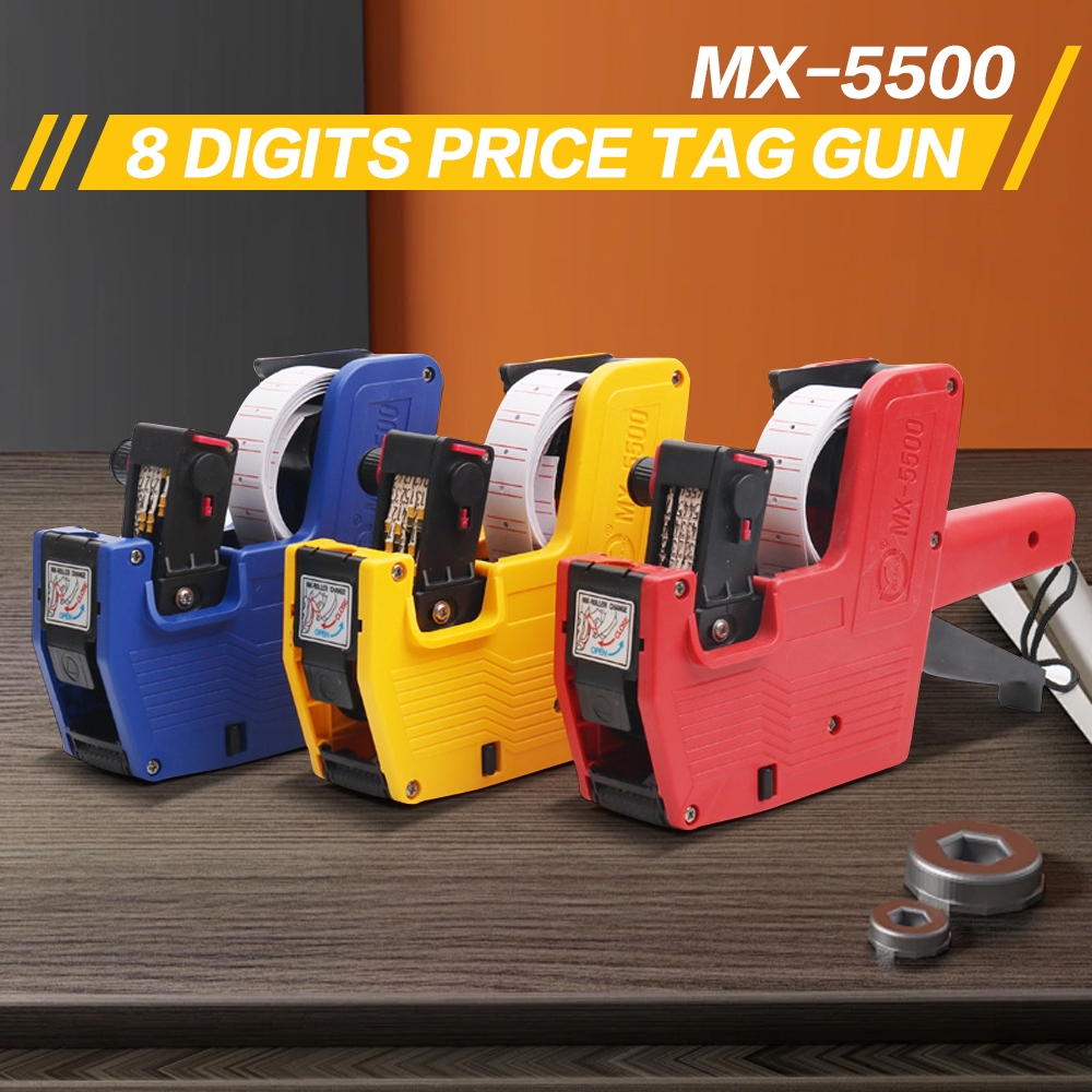 MX-5500 8 Digits Price Tag Machine with 4000 Sticker Labels and 1 Ink ...