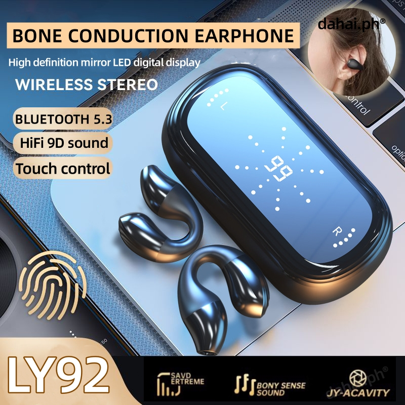 LY92 TWS Wireless Earbuds Bluetooth 5.3 Headset Ear Clip-On Noise ...