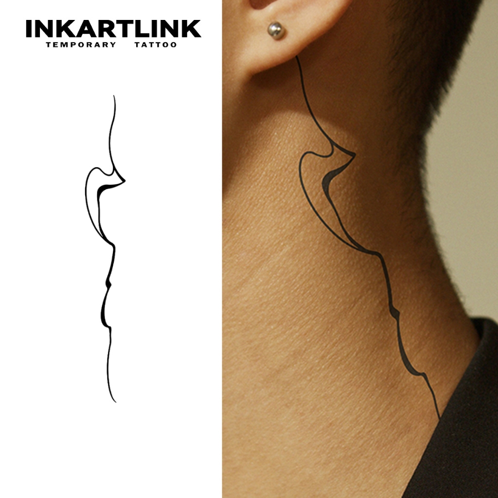Simple and streamlined temporary tattoo stickers, waterproof long ...
