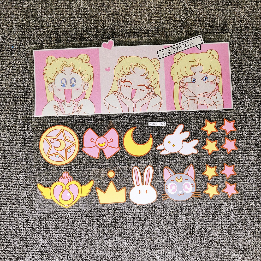 Car Stickers Sailor Moon Tsukino Usagi Pink Cute Lovely Reflective ...