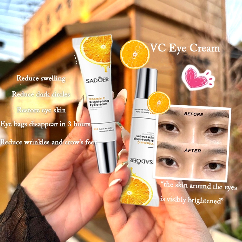 【Effect Guaranteed】SADOER Vitamin C Reduce Dark Circles Eye Cream,20g Eye Essence,Tightens Skin ...