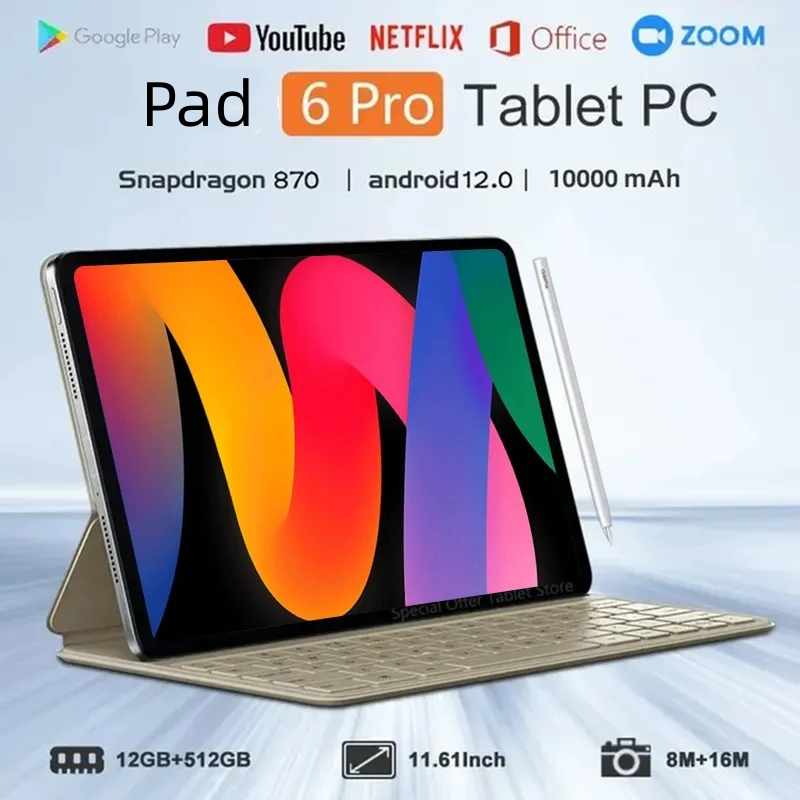 2024 Original Global Version Pad 6 Pro Tablet Snapdragon 888 Android 13 ...
