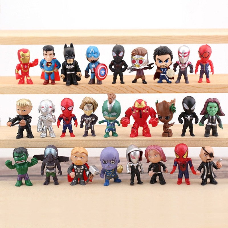 4 Style Anime Marvel The Avengers Iron Man Spider-Man Hulk Groot Thor ...