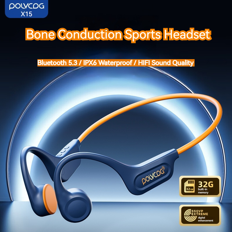 Polvcdg-X15 32G Bone Conduction Headset Not In-ear Wireless Earphone ...